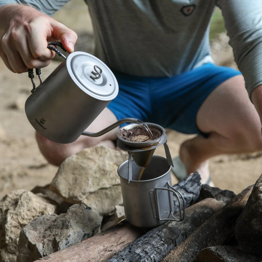 SilverAnt Titanium Pour Over Kettle Braided